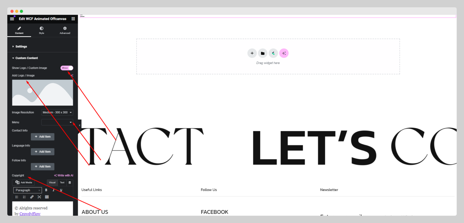 Create Animated Offcanvas – CrowdyTheme Support